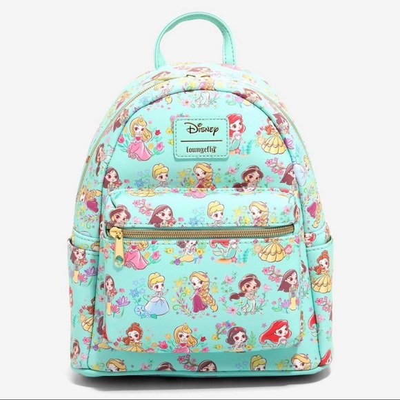 Loungefly | Bags | Disney Teal Chibi Princess Loungefly | Poshmark